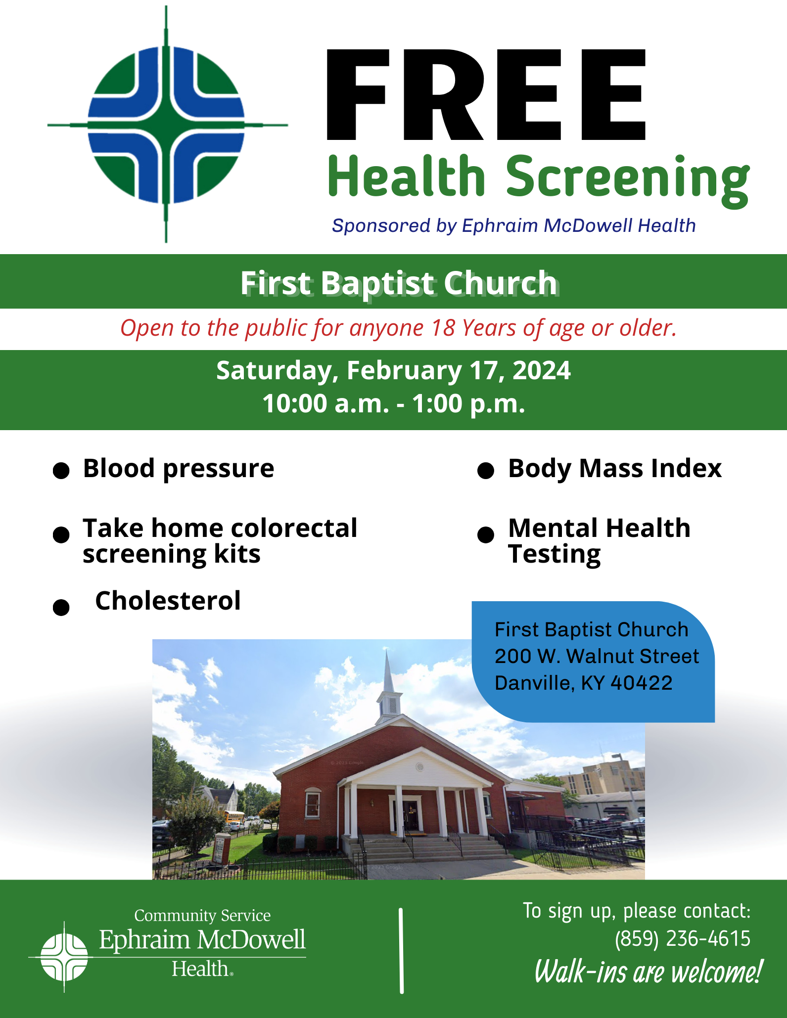 Ephraim McDowell Health sponsoring free health screenings on Feb 17 ...