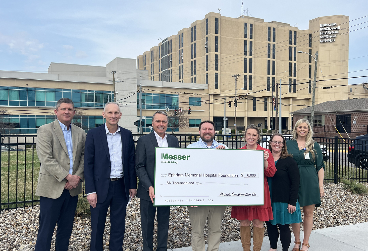 Messer Construction Co. Presents $6,000 Donation to Ephraim McDowell ...