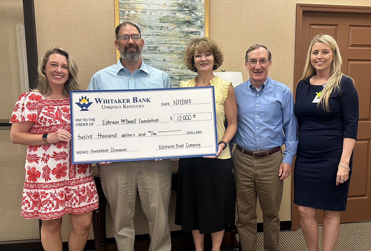 Ephraim McDowell Health Care Foundation Receives $12,000 Gift from ...